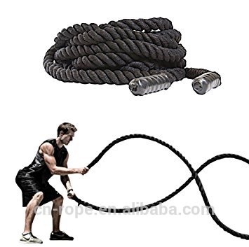 Polyester battle fitness ropes with molded handles-SanTong