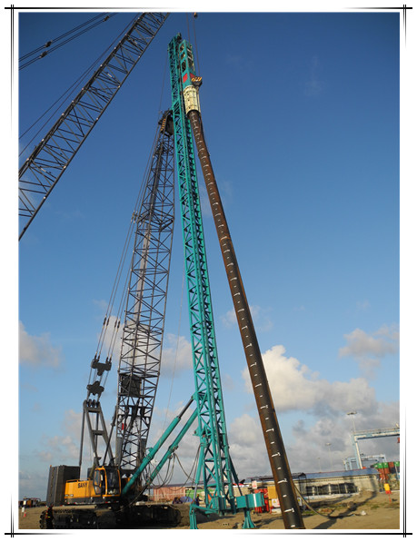 HHP16 hydraulic impact hammer equip with clawer crane driving batter ...