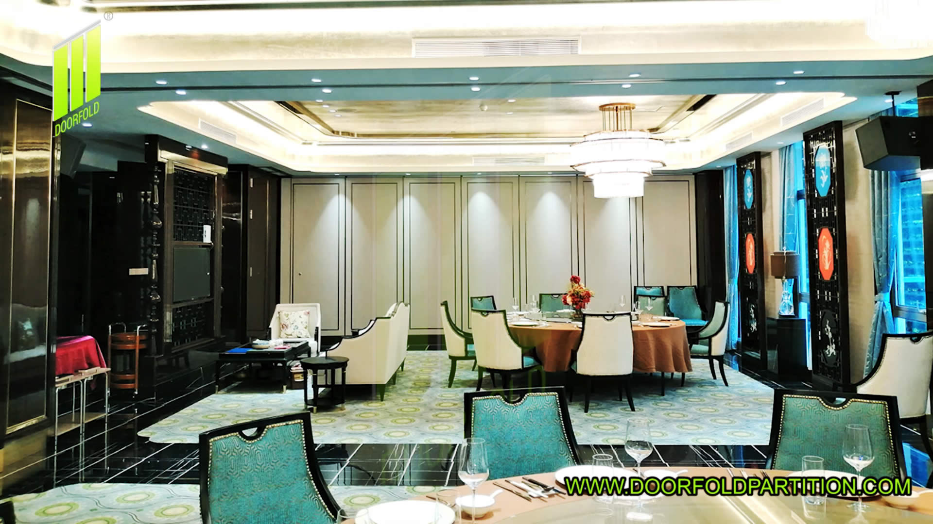 Doorfold Movable Interior Sliding Partition Wall Restaurant VIP Room ...